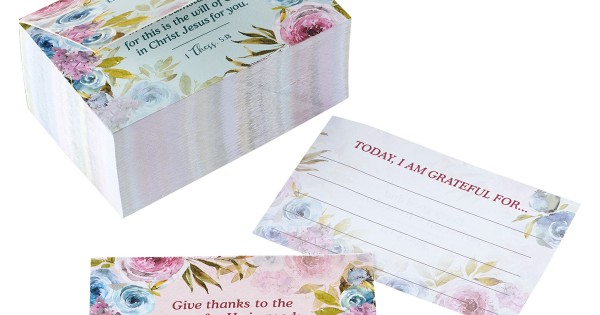 JARR03-Give Thanks Pink Roses Gratitude Jar Refill Card Pack 基督教卡片組