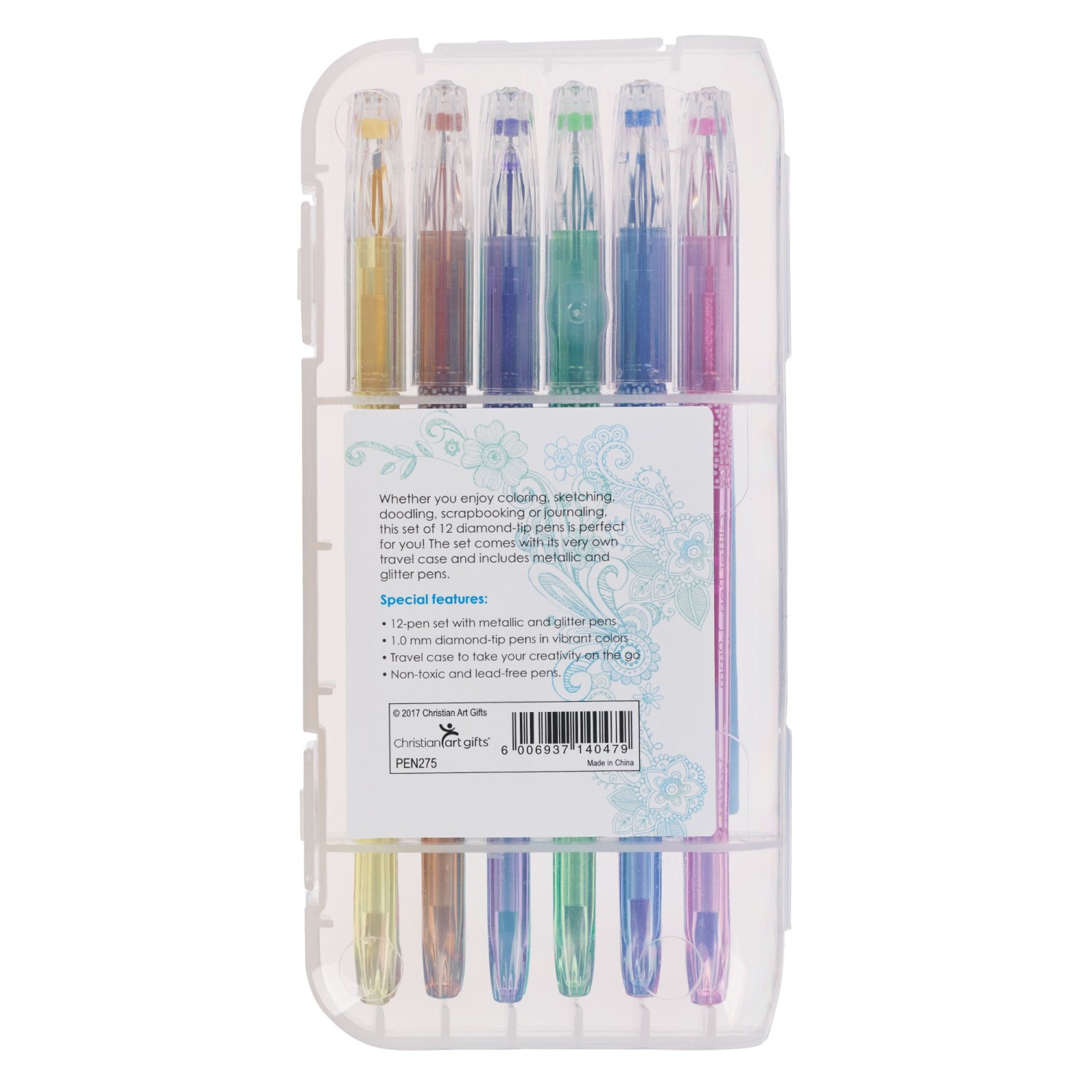 PEN275-Metallic & Glitter Gel Pen Set - 12pc