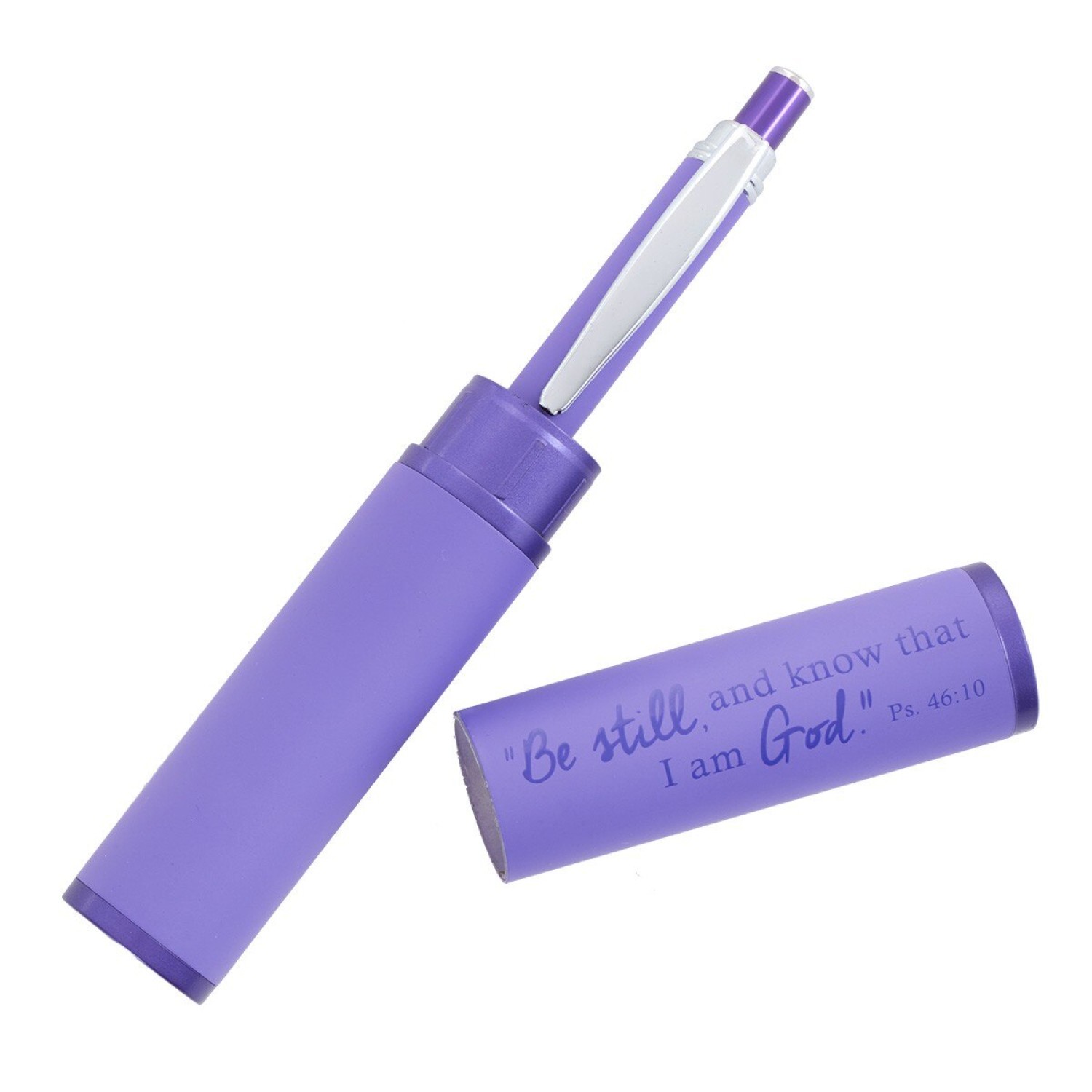 PEN278-Be Still and Know Purple Christian Gift Pen and Case 基督教禮品筆